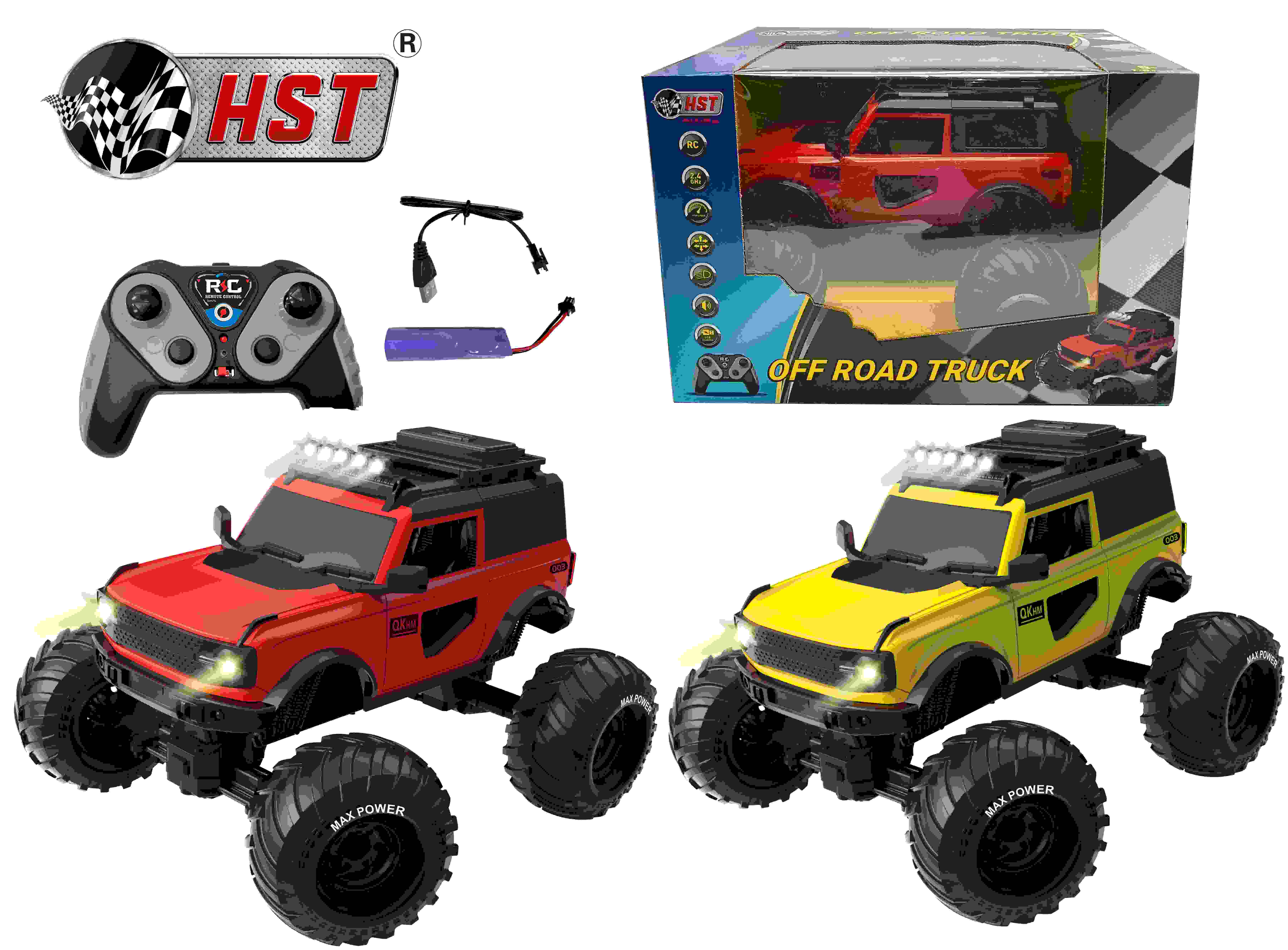מכוניות לילדים על שלט RC CAR | - HST ג'יפ 1:8 שלט אוף רוד טראק 2.4G ...